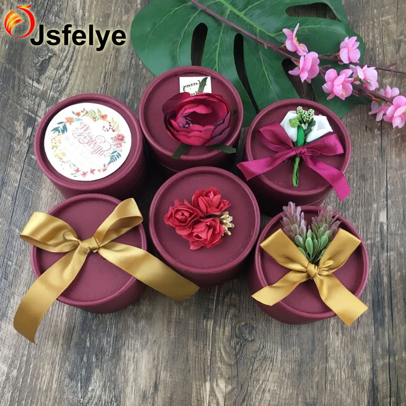 Custom Wedding Candy Jewelry packing Round Cylinder Boxes